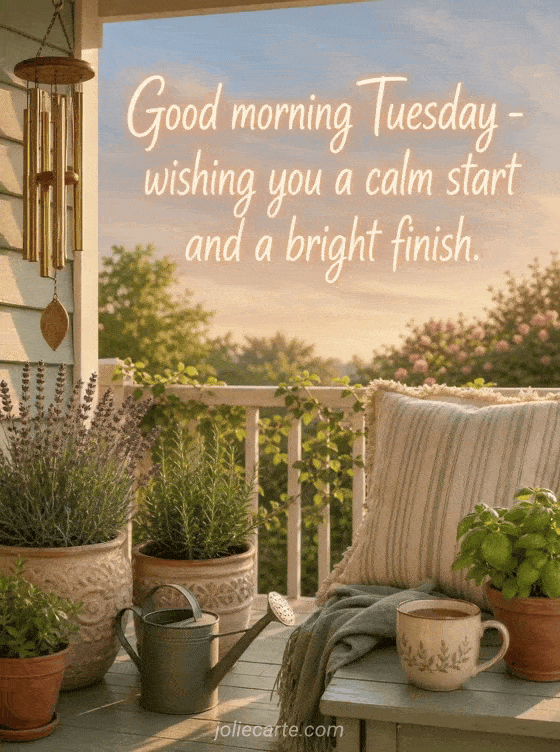 good morning tuesday greetings - Free image 🌷 - JolieCarte