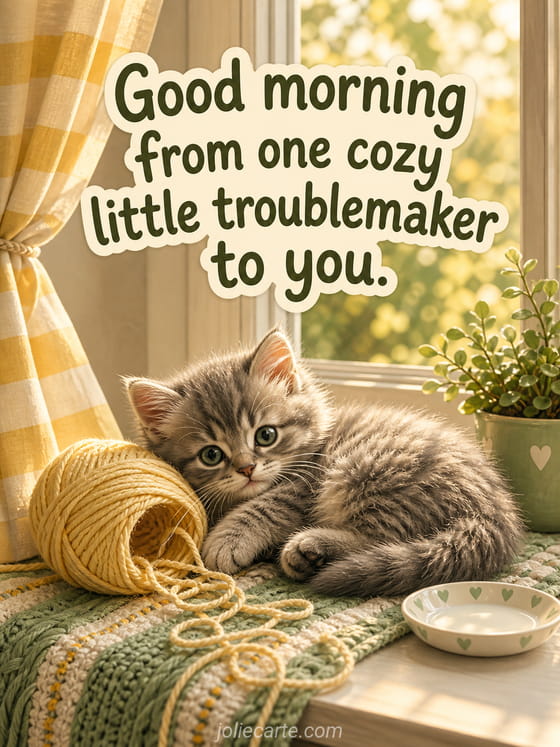 good morning cat - Free card 🐱 - JolieCarte