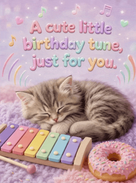 Cute happy birthday gif with sound - Free 🎵 - JolieCarte
