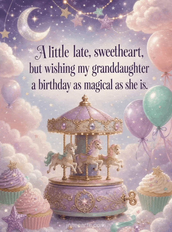 happy belated birthday granddaughter - Free card 💖 - JolieCarte