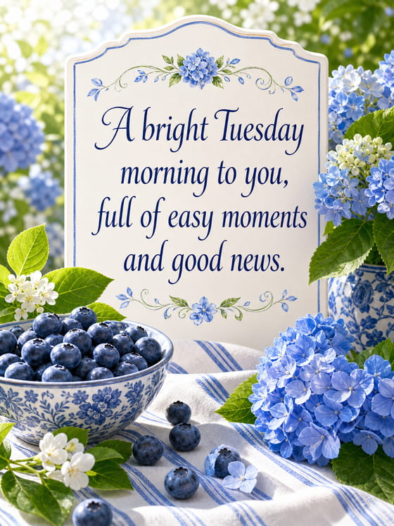 happy tuesday morning greetings - Free card 🌼 - JolieCarte