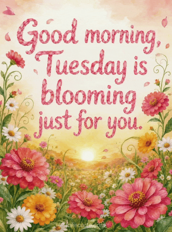 good morning tuesday flowers - Free card 🌷 - JolieCarte