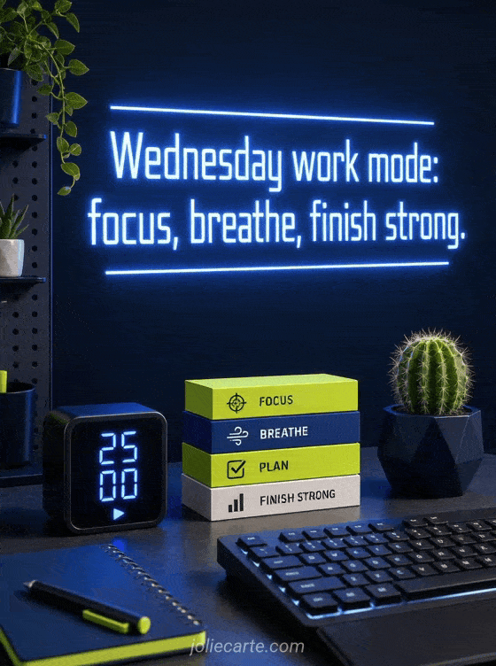 happy wednesday work motivation - Free card 💪 - JolieCarte