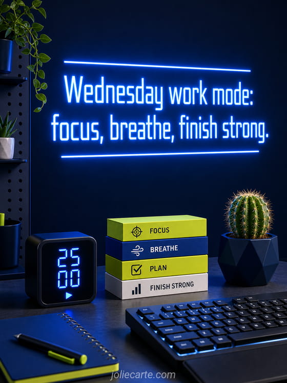 happy wednesday work motivation - Free card 💪 - JolieCarte
