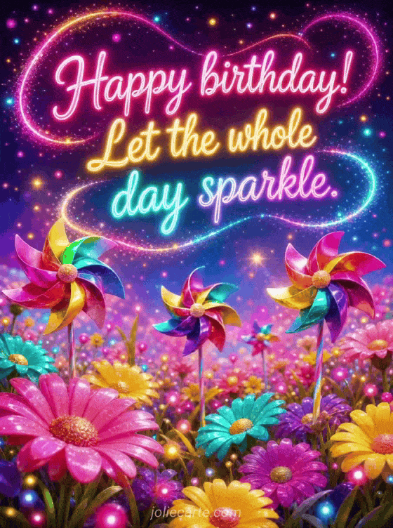 happy birthday animated image - Free card - JolieCarte