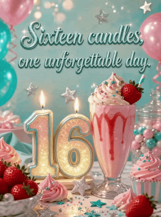 sweet sixteen card - Free card 🎂 - JolieCarte