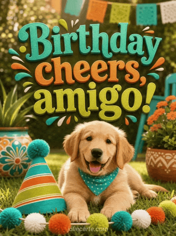 happy birthday amigo gif - Free image 🎉 - JolieCarte