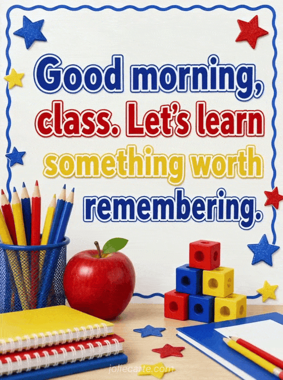 good morning class - Free card 📚 - JolieCarte