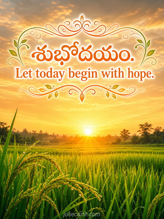 good morning quotes in telugu - Free card 🌼 - JolieCarte