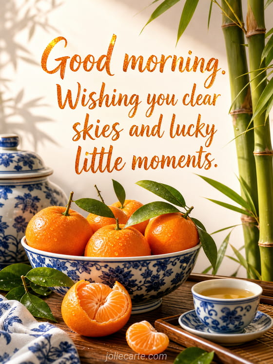 good morning mandarin - Free image 🍊 - JolieCarte
