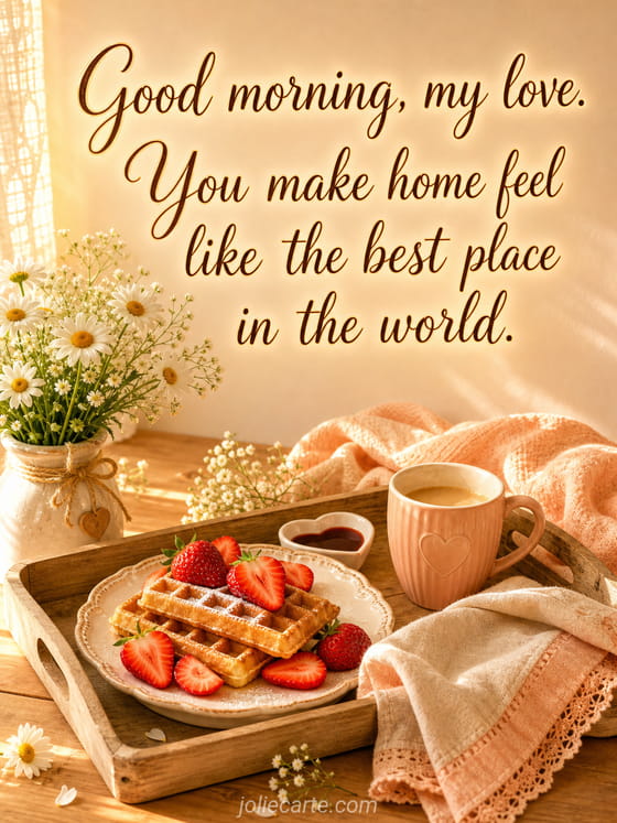 good morning messages for wife - Free card 💐 - JolieCarte