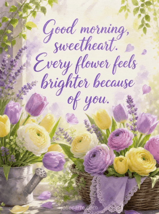 good morning love flowers - Free card 🌸 - JolieCarte