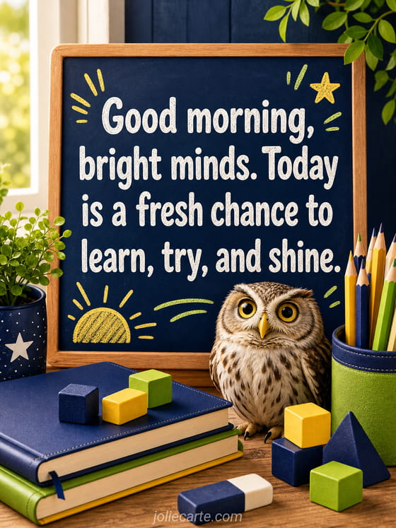 good morning students - Free card 📚 - JolieCarte