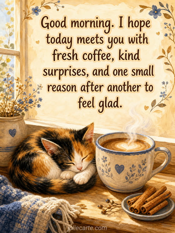 long good morning message for a friend - Free 🌼 - JolieCarte