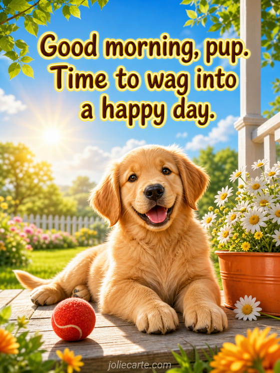 good morning dog - Free card 🐶 - JolieCarte