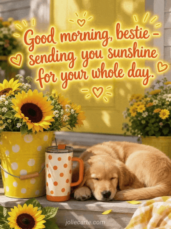 good morning bestie images - Free card 💛 - JolieCarte