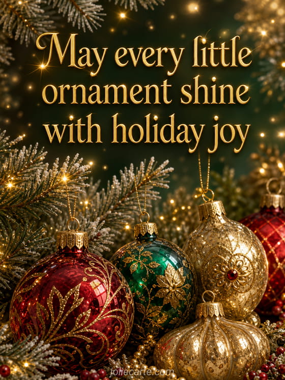 ornaments holiday cards - Free card 🎄 - JolieCarte
