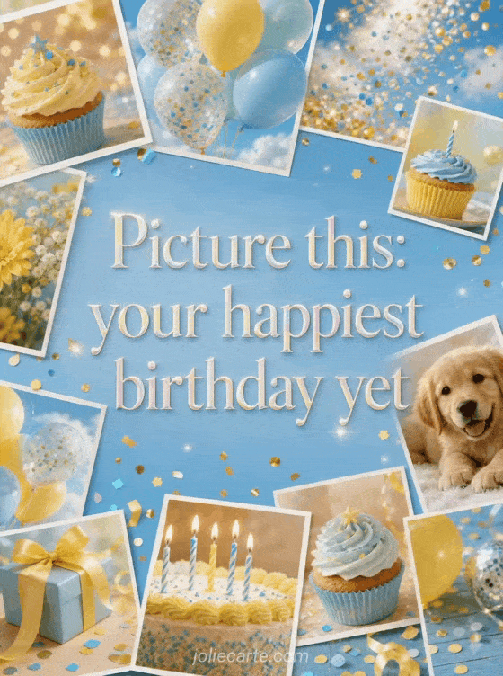 happy birthday photo card - Free card 📸 - JolieCarte