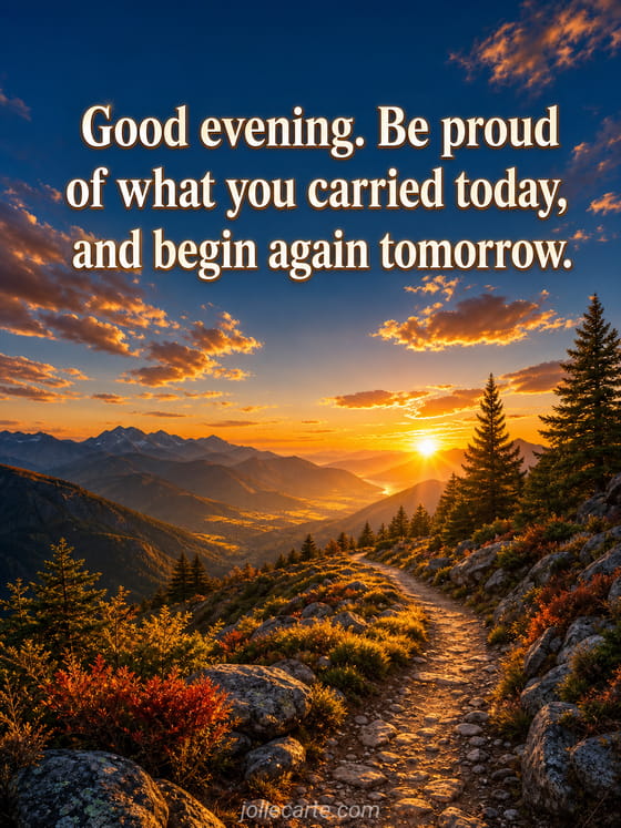 good evening motivational quotes - Free card 💪 - JolieCarte