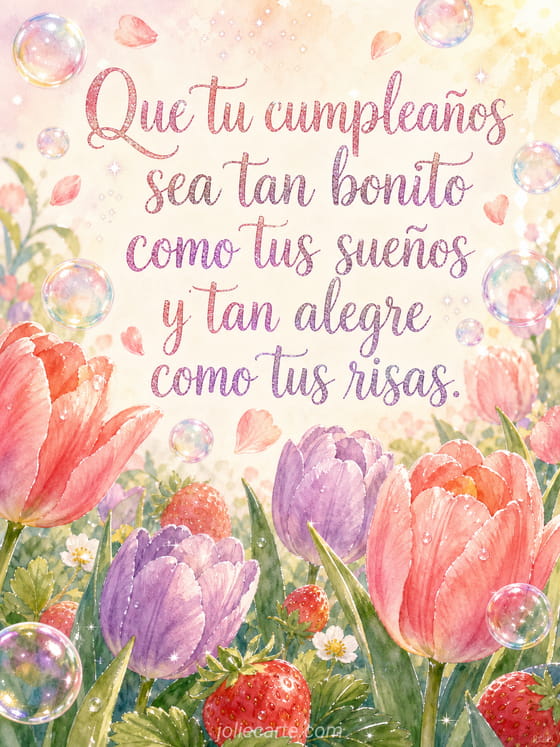 frases de cumpleaños para una niña - Tarjeta gratis 🌷 - JolieCarte