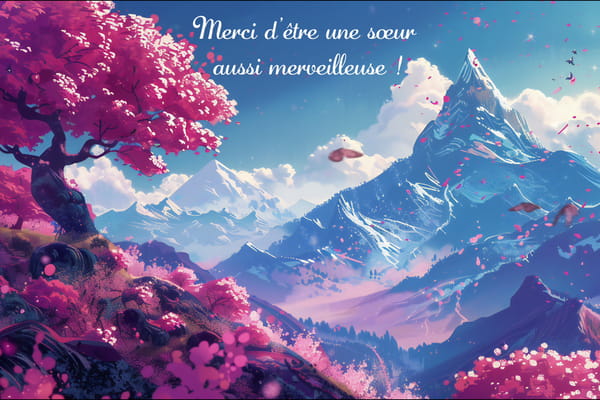 Carte Merci ma Sœur Merveilleuse | Carte Virtuelle Gratuite - JolieCarte