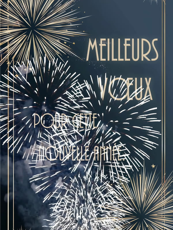Carte de Vœux Art Déco | Meilleurs Vœux Nouvelle Année - JolieCarte