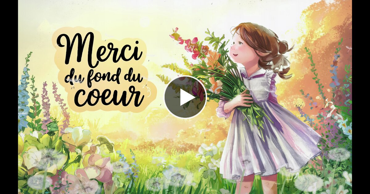 Carte de Remerciement : Merci du fond du coeur | Jolie Carte - JolieCarte