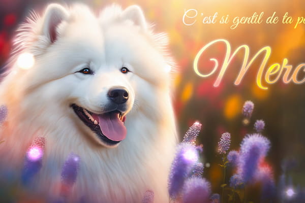 Carte de Remerciement Mignonne avec Chien | Merci - JolieCarte