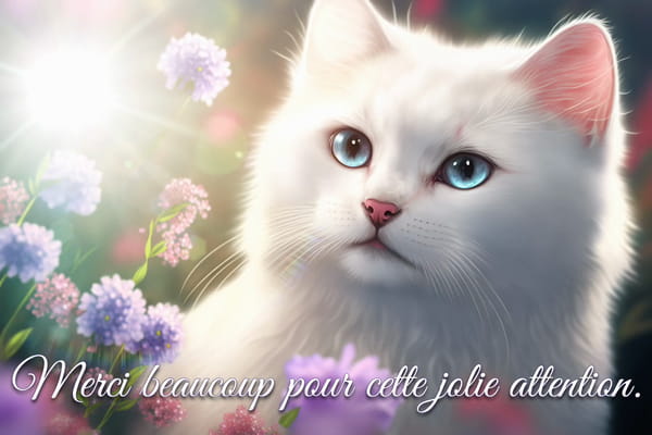 Carte Remerciement Chat Mignon | Merci pour cette attention - JolieCarte